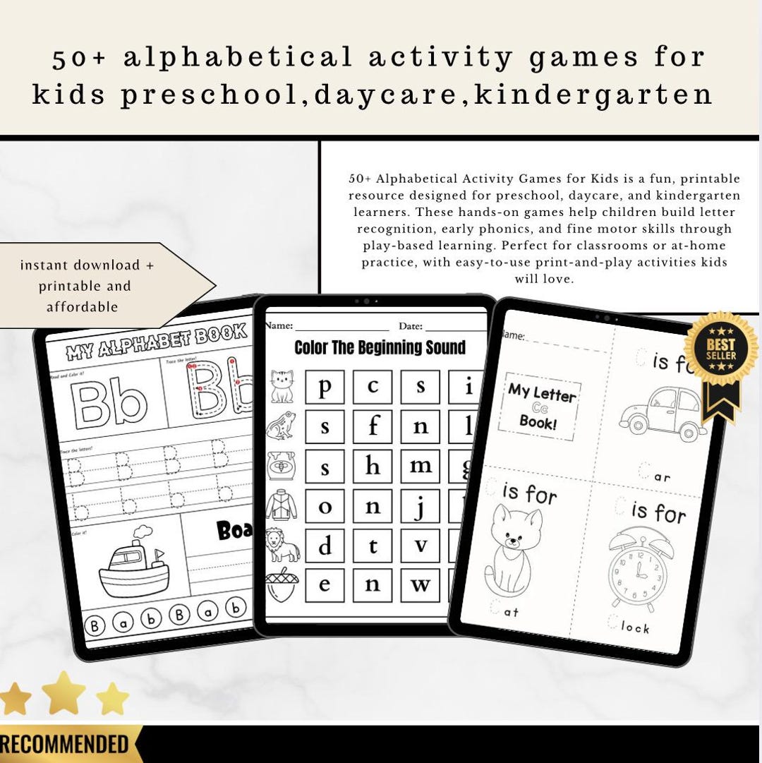 Alphabet Activity Games Printable PDF | ABC Learning Activities for ...