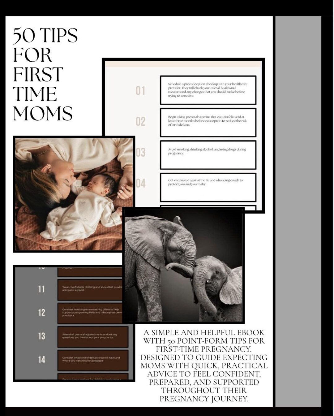 A Simple Guide for New Moms Printable PDF – Baby Shower Gift, Event ...