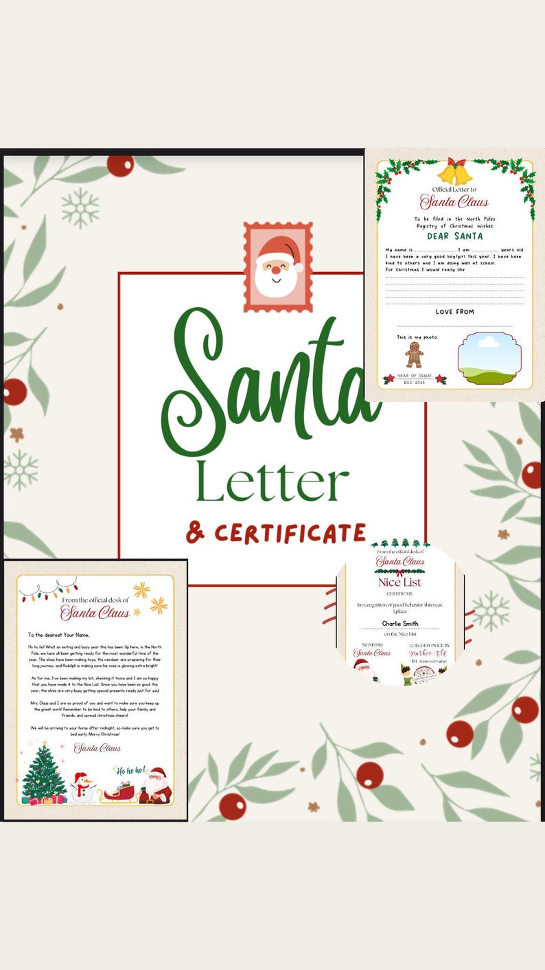 Digital Christmas Activity: Printable Letter to Santa for Kids/family ...