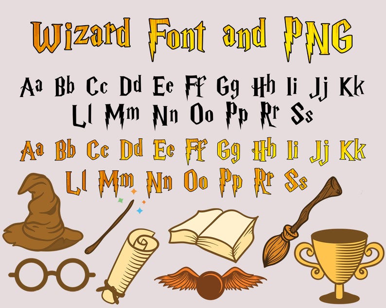 Instant Download Wizart World Png and Font Bundle - Digital File - Etsy