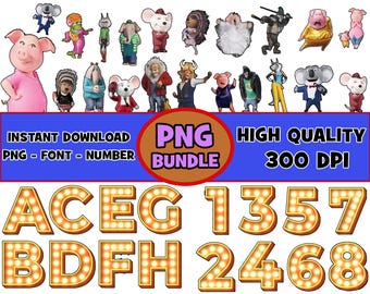 Instant Download Sing 2 PNG, Sing 2 Clipart, Sing 2 Alphabet, Digital ...