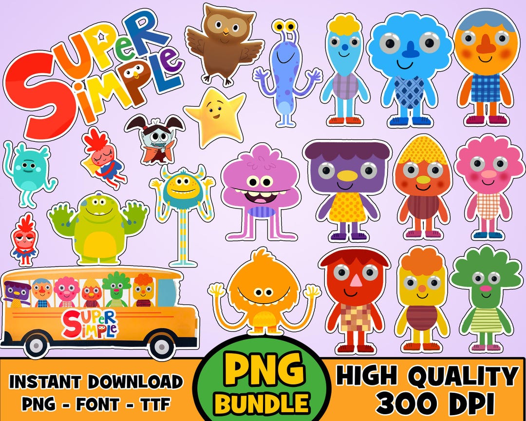 Instant Download Super Simple Song Png and Font Bundle - Digital File ...