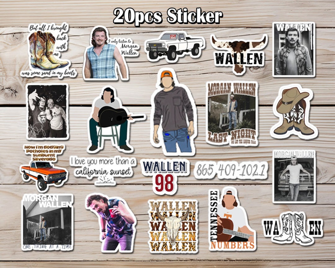 20pcs Morgan Wallen Stickers One Night at A Time Stickers Retro Morgan ...