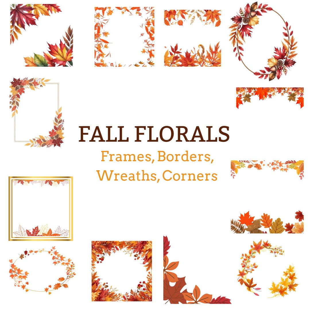 Autumn Leaves Border SVG, Fall Frames, Clipart (digital Download) - Etsy