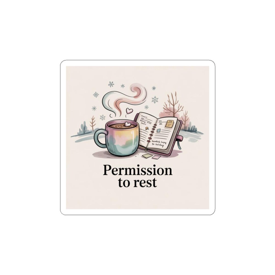 Permission to Rest Sticker | Holiday Burnout, Introvert Social Battery ...