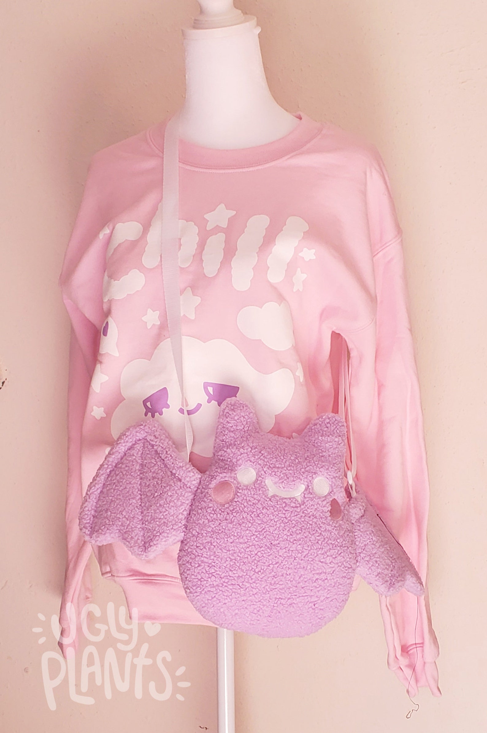 Spooky Cute Bat Purse Lavender With White Face | Etsy