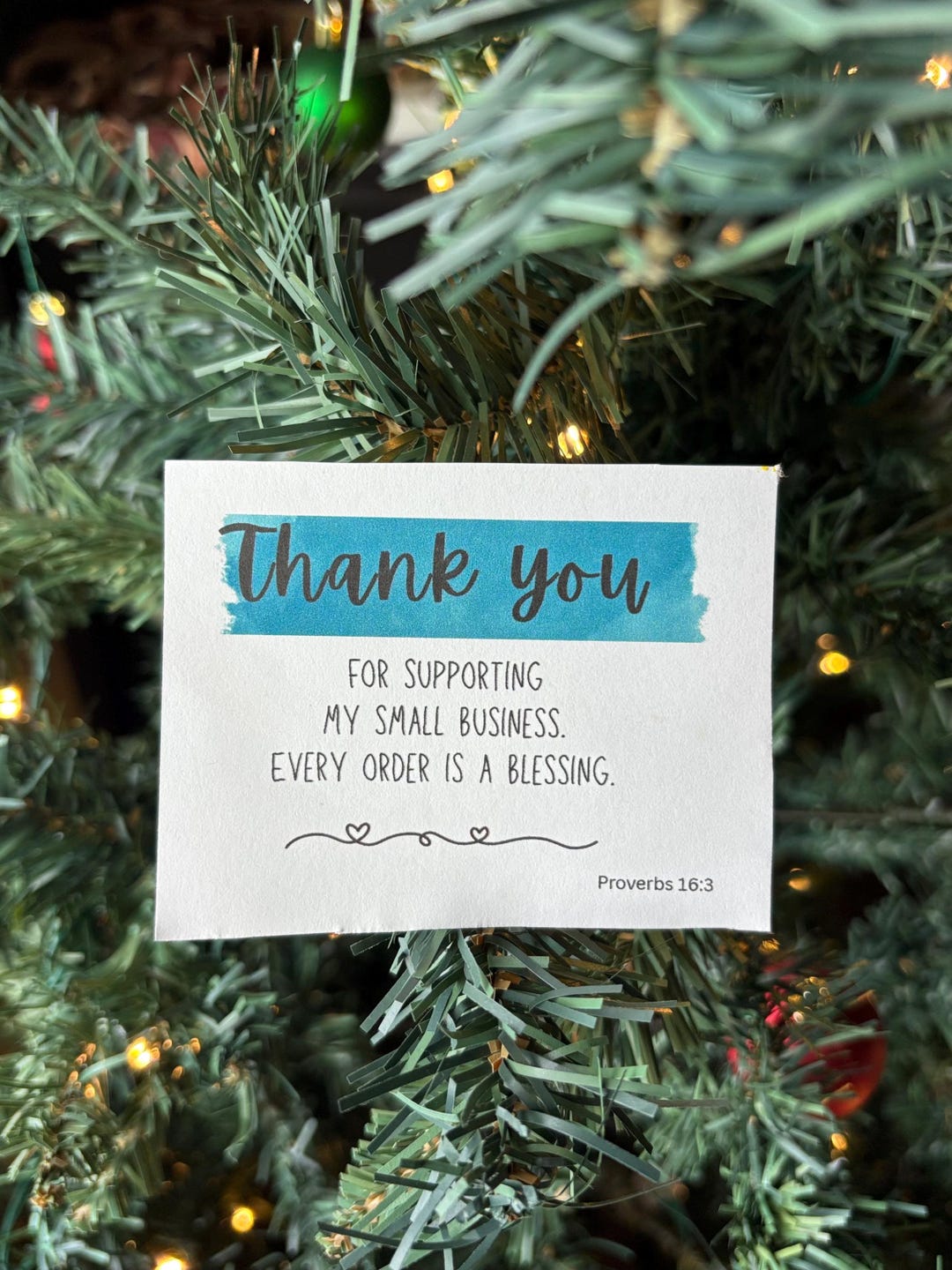 Faith Based Thank You Card Printable | Small Business Insert | 2x3 ...