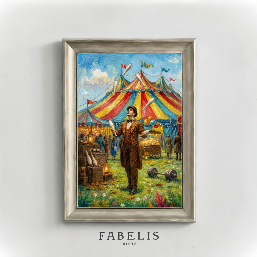 Victorian Juggler Art Print • Dark Academia Wall Decor • Circus ...