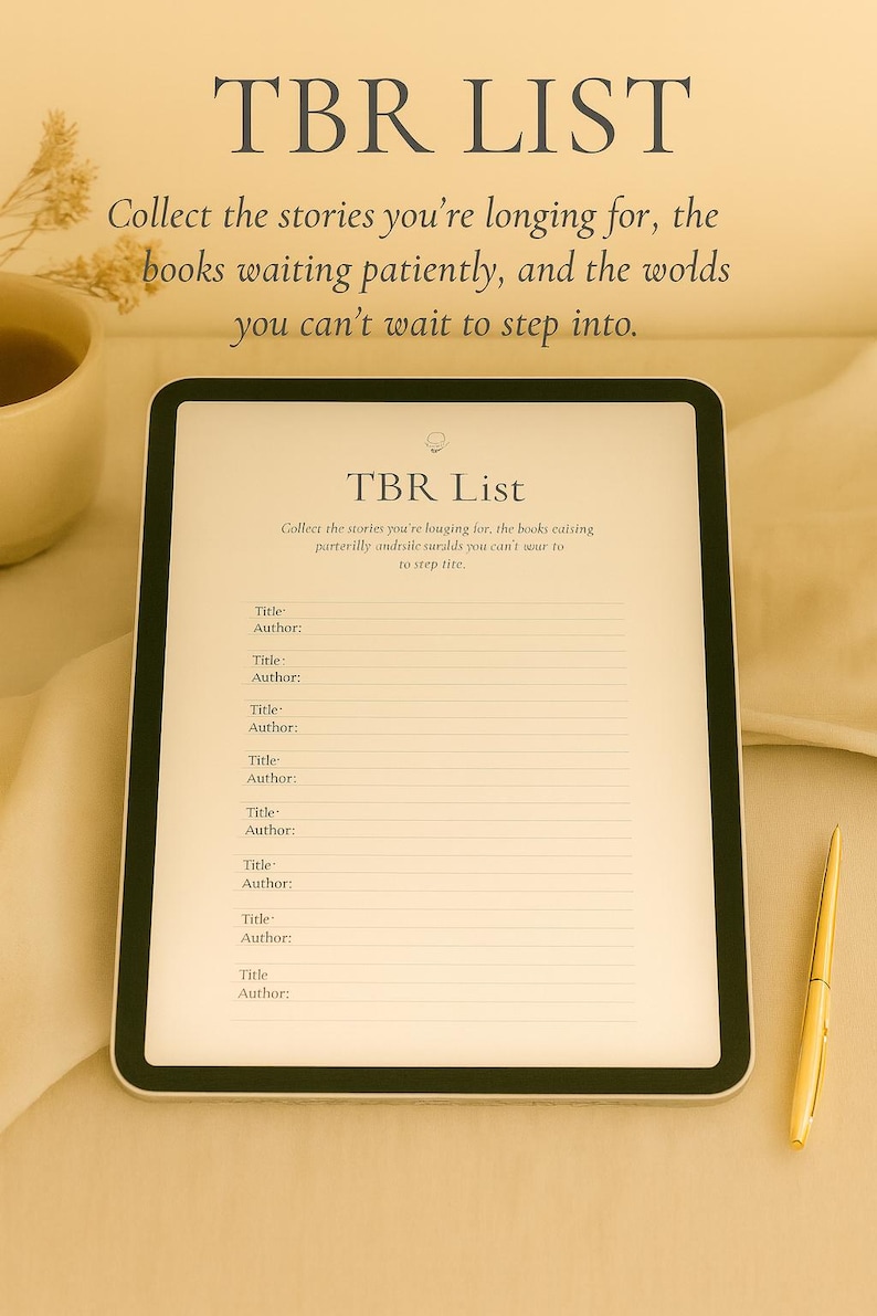 TBR List Printable Reading Planner Page Book Tracker A4 US Letter - Etsy