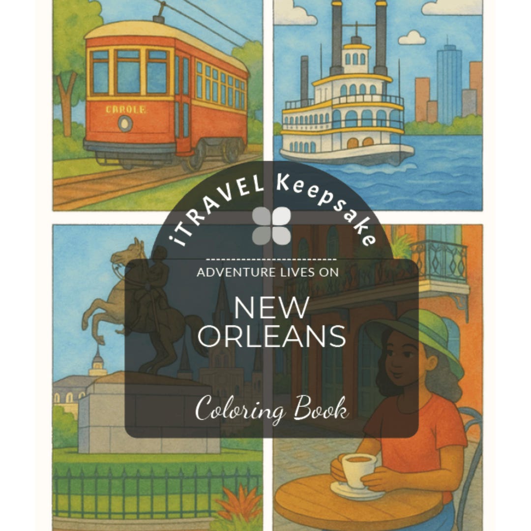 New Orleans Coloring Book • NOLA Landmarks Line Art • Adults/kids ...