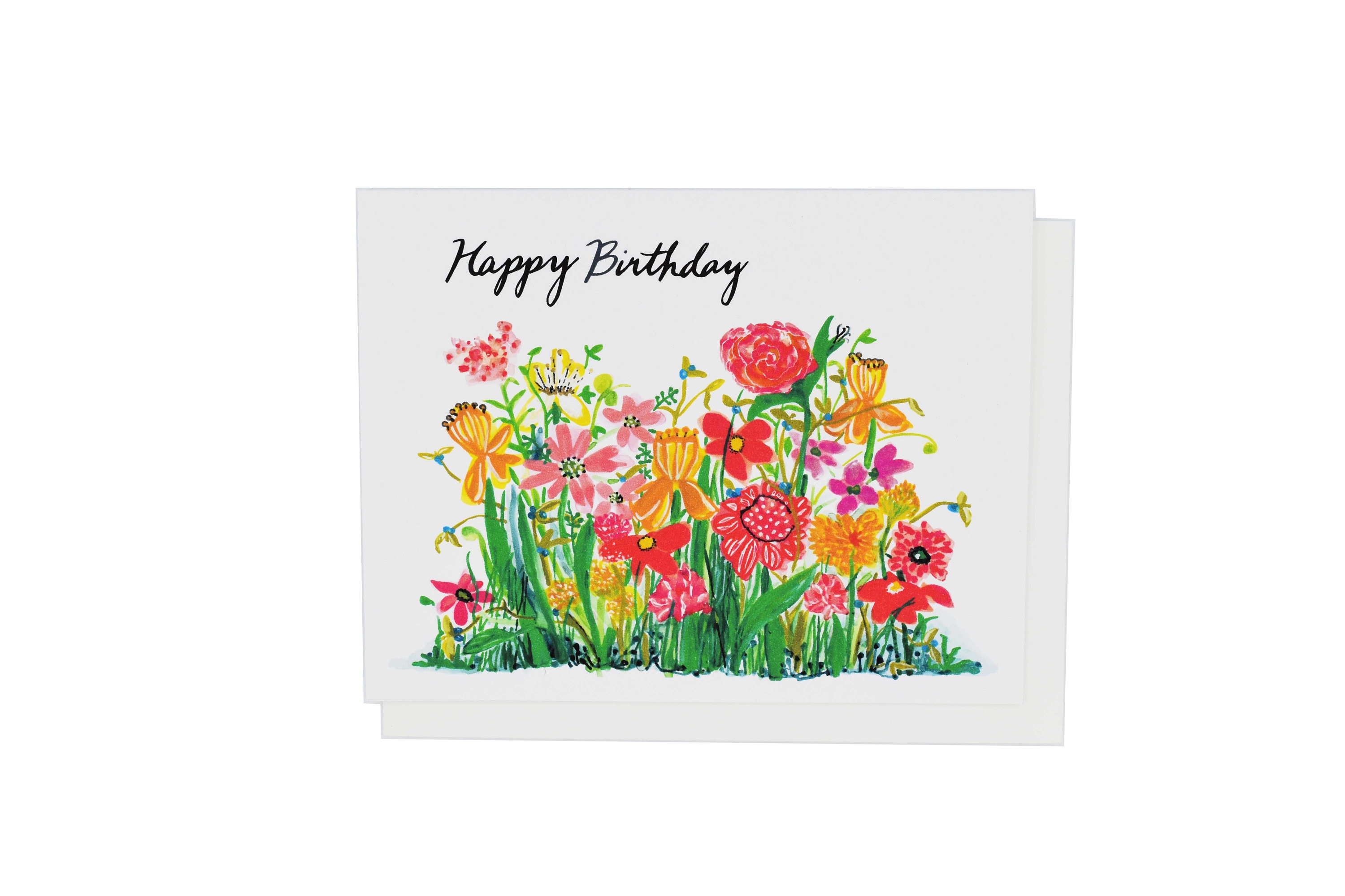 Flower Field Happy Birthday Greeting Card - Etsy