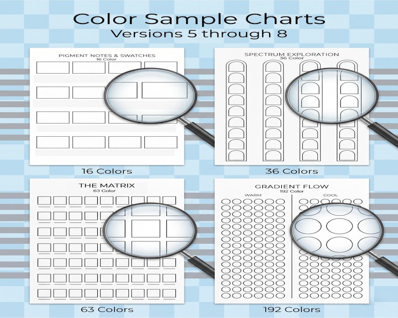 Printable Color Swatch Charts, Watercolor Palette Master, Art Journal ...