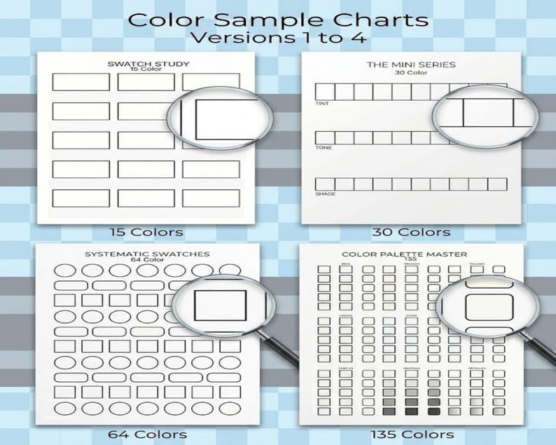 Printable Color Swatch Charts, Watercolor Palette Master, Art Journal ...