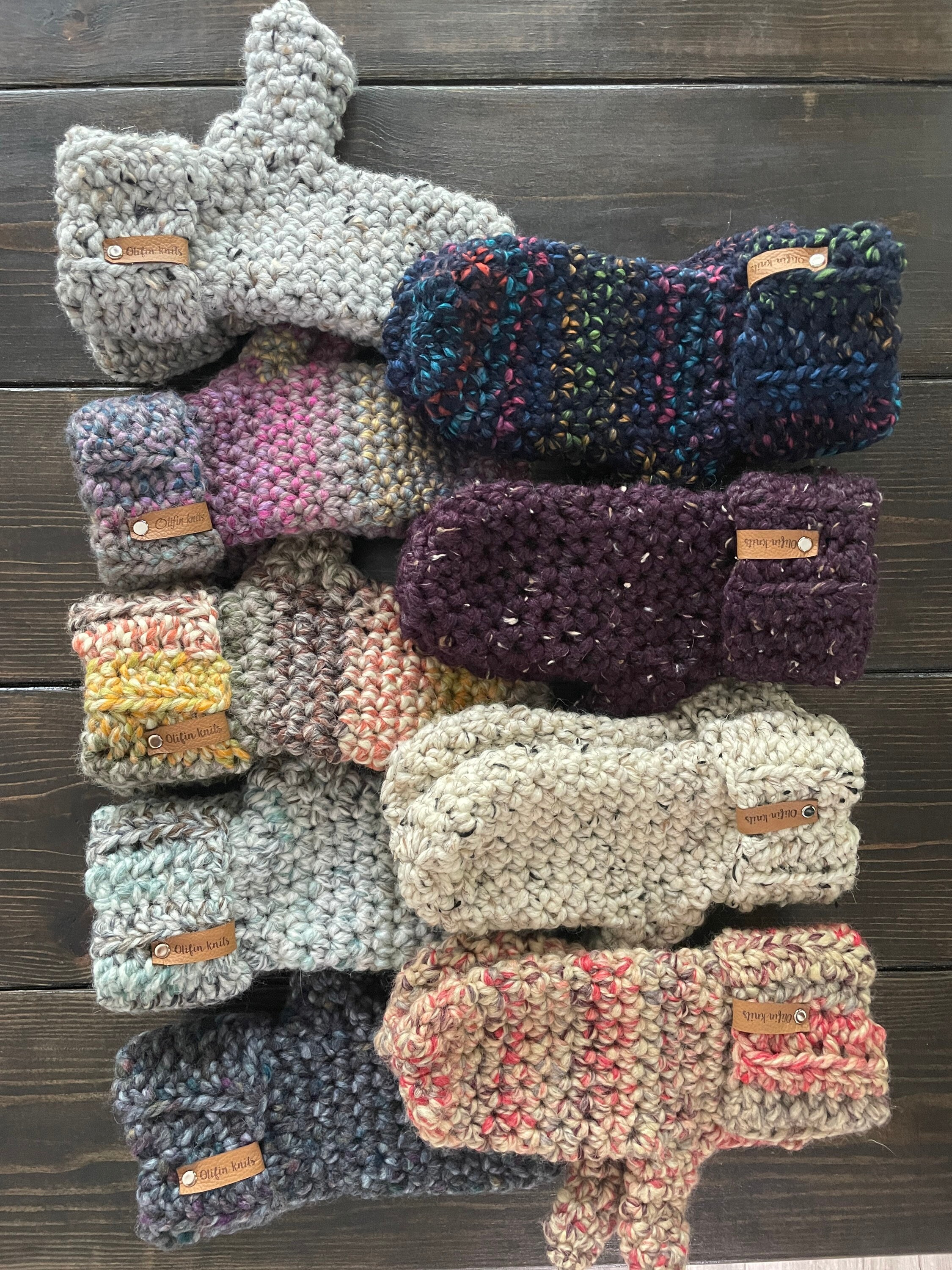 Handmade Chunky Oversized Mittens, Crochet Knit Mittens, Wool Blend ...