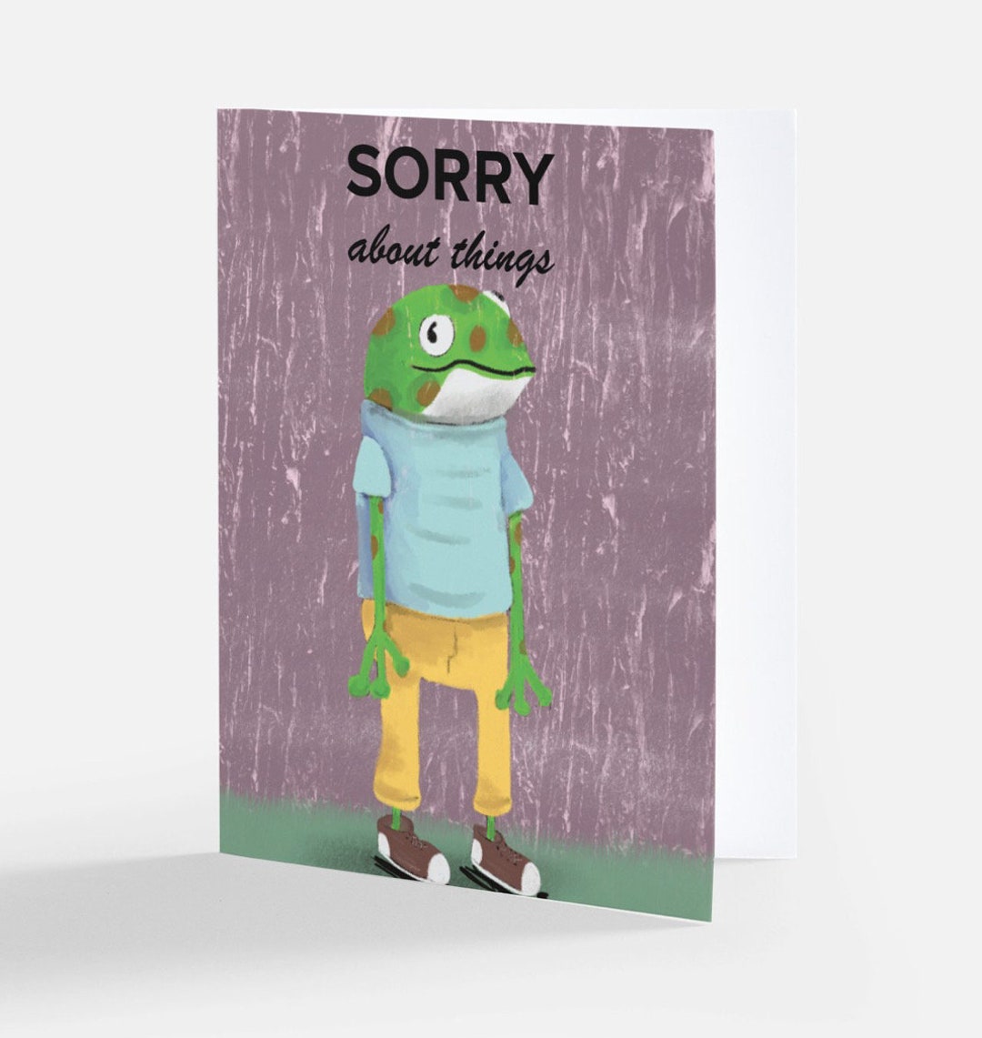 Frumpy Frog Sorry Card Apology Card Cute Sorry Notecard With Envelope ...