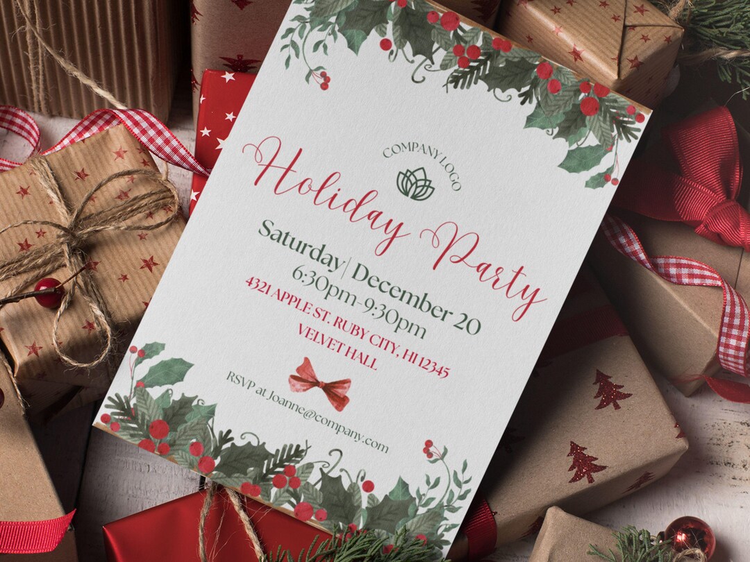 Work Holiday Party Invitation | Editable Client Appreciation Invite ...