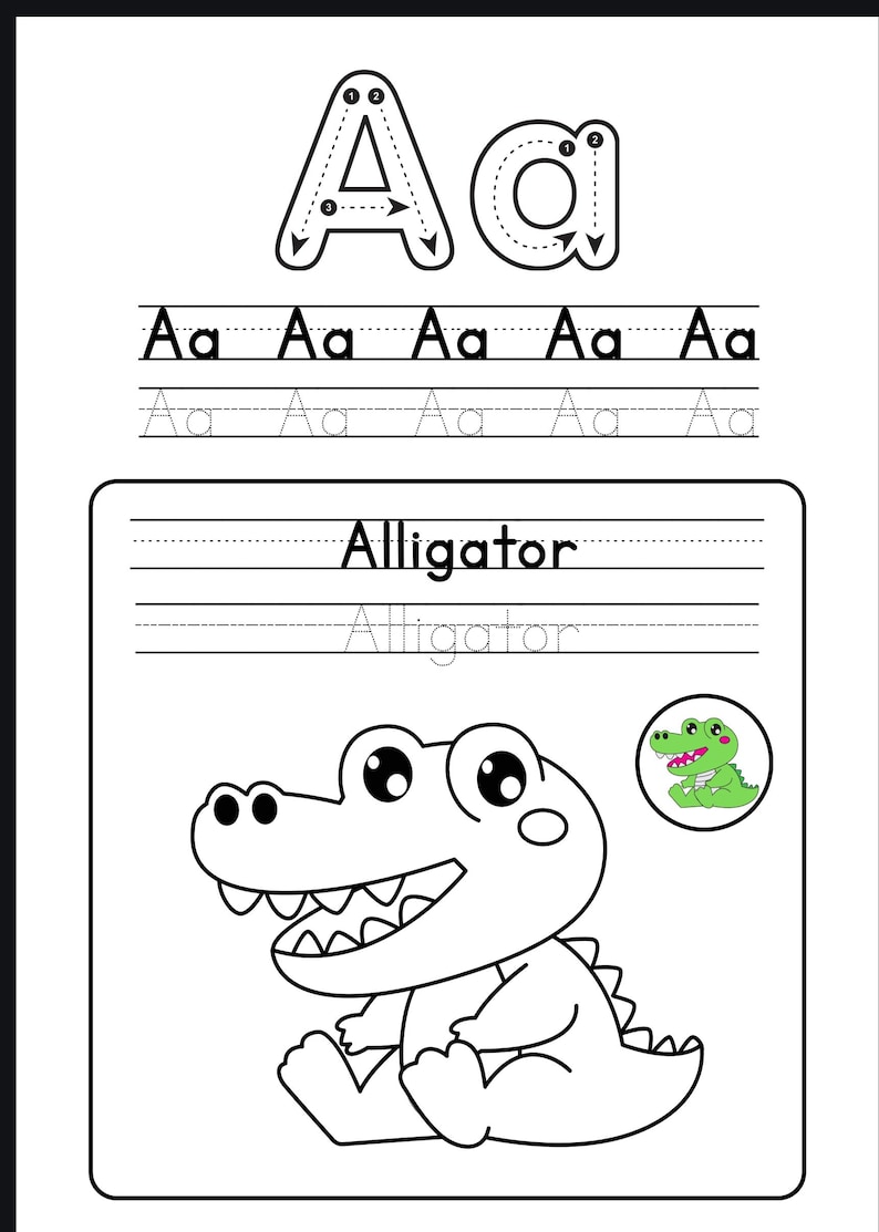 Alphabet Colouring Pages A-Z - Etsy