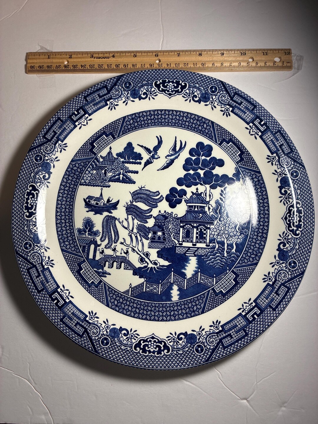 Mid Century Modern Churchill Blue Willow Pattern Platter - Etsy