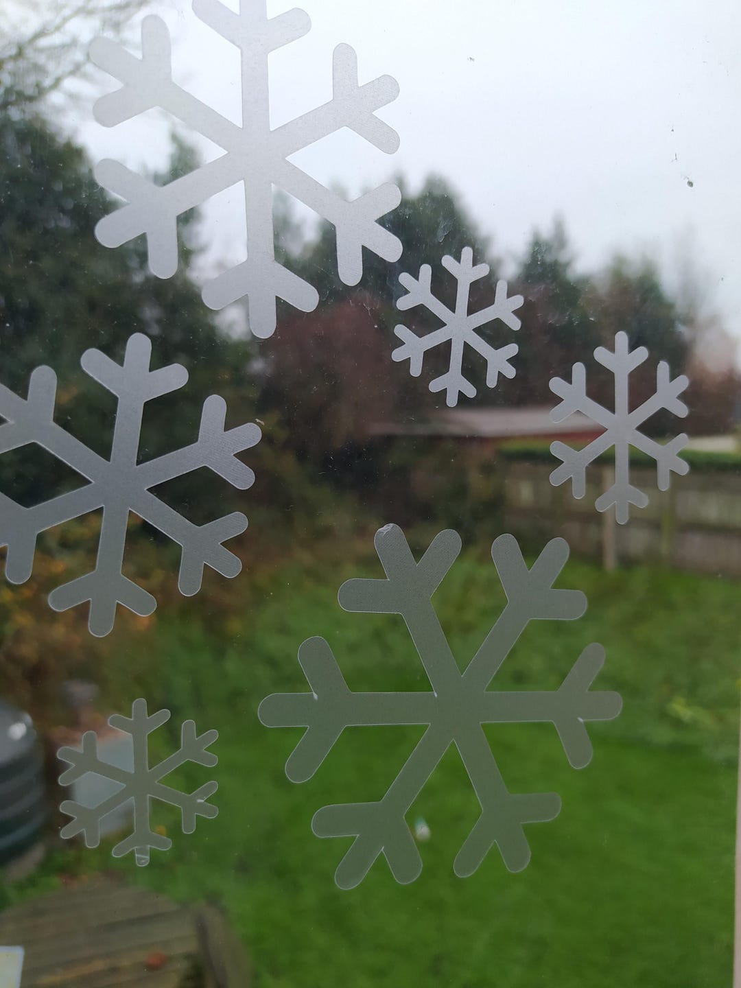 Christmas Snowflake Vinyl Frosted Window Decals - Festive Christmas ...