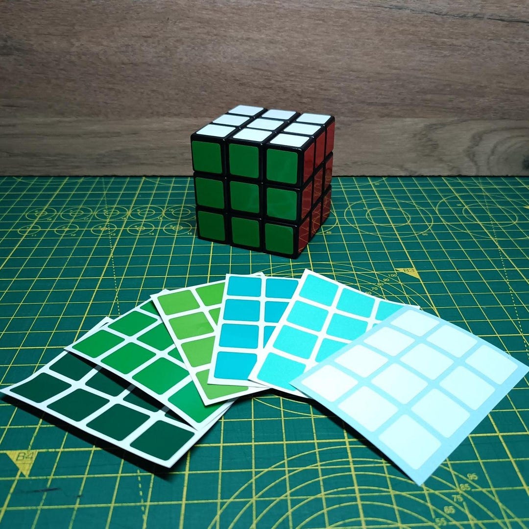 3x3 Full Set Replacement Stickers – GREEN Range | High-quality Vinyl ...