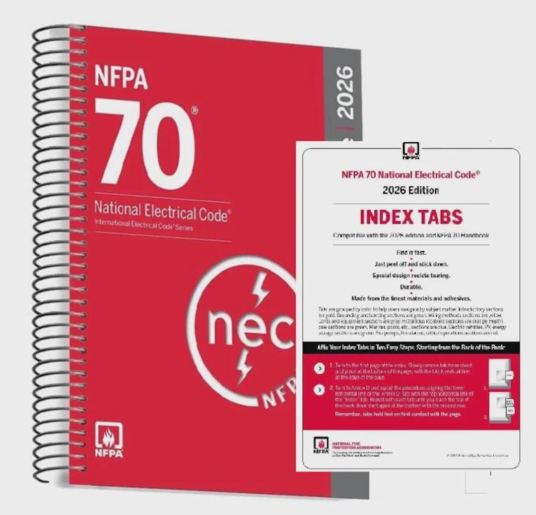 NFPA 70, National Electrical Code NEC 2026 Spiralbound With Index Tabs ...