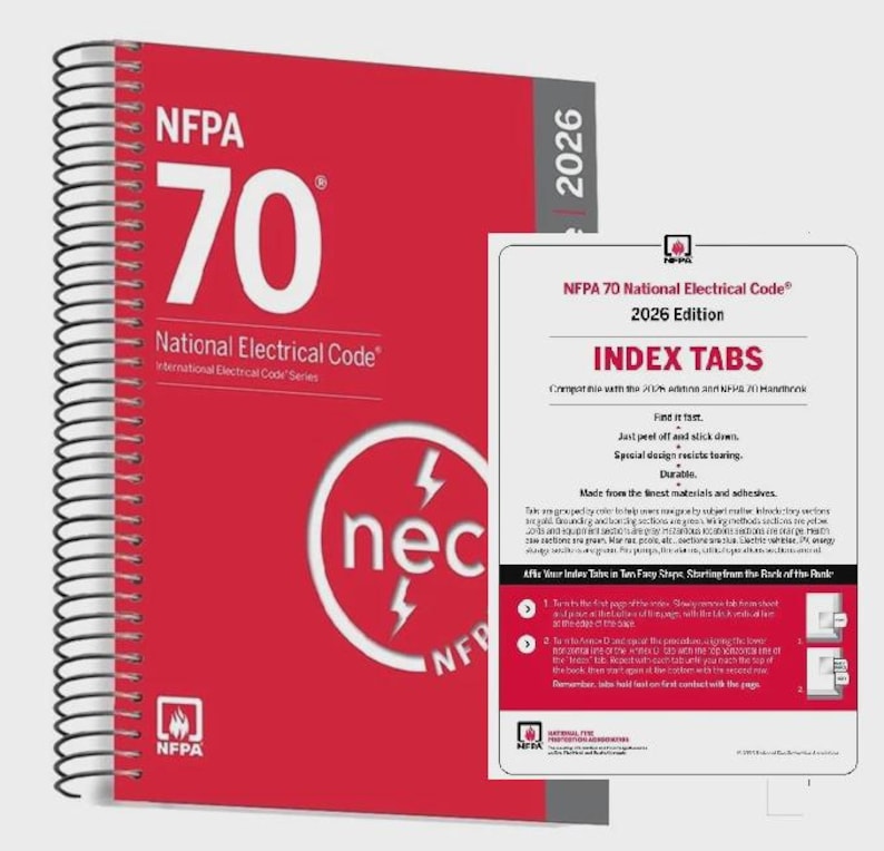 NFPA 70, National Electrical Code NEC 2026 Spiralbound With Index Tabs ...