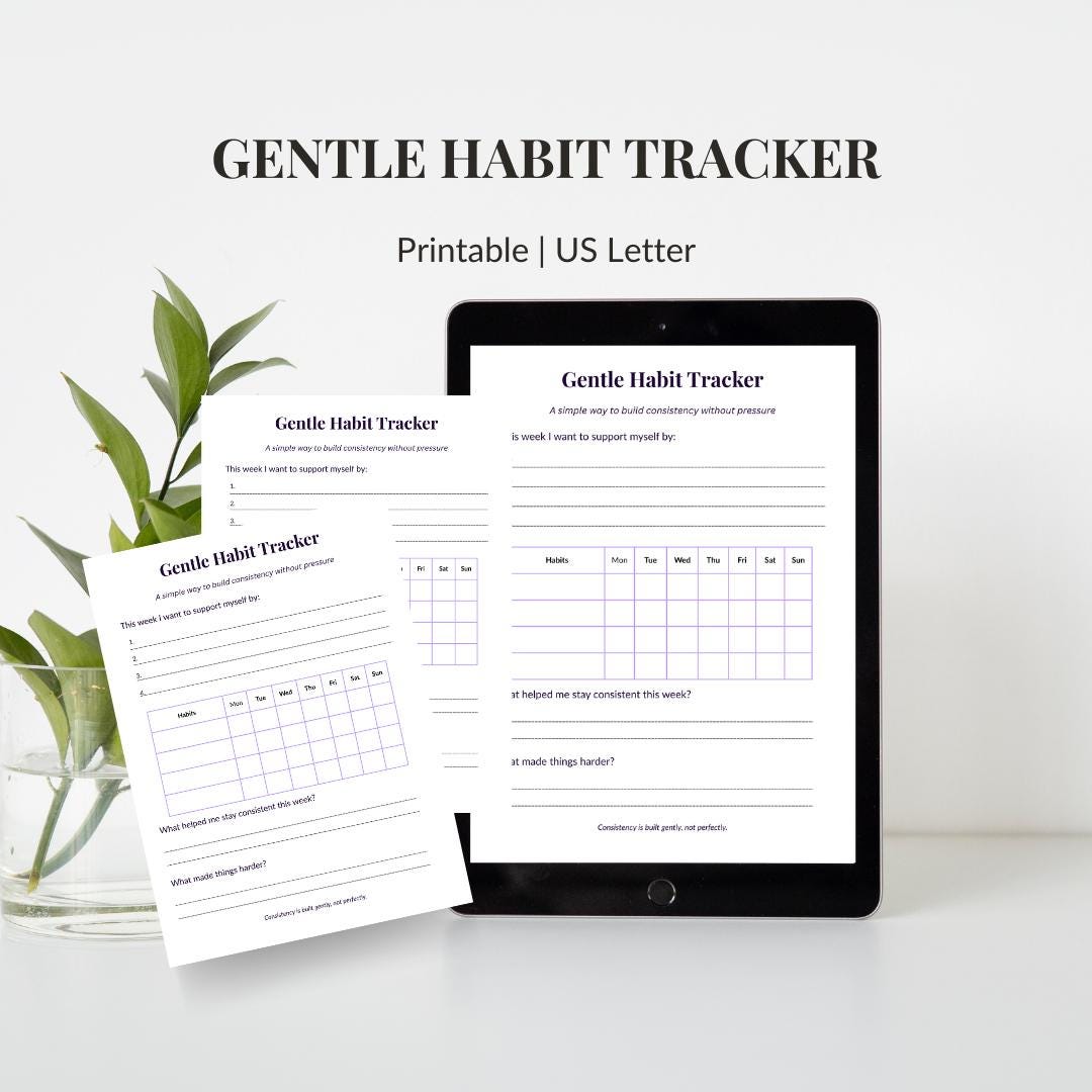 Weekly Habit Tracker Printable | Simple Productivity Routine Builder ...