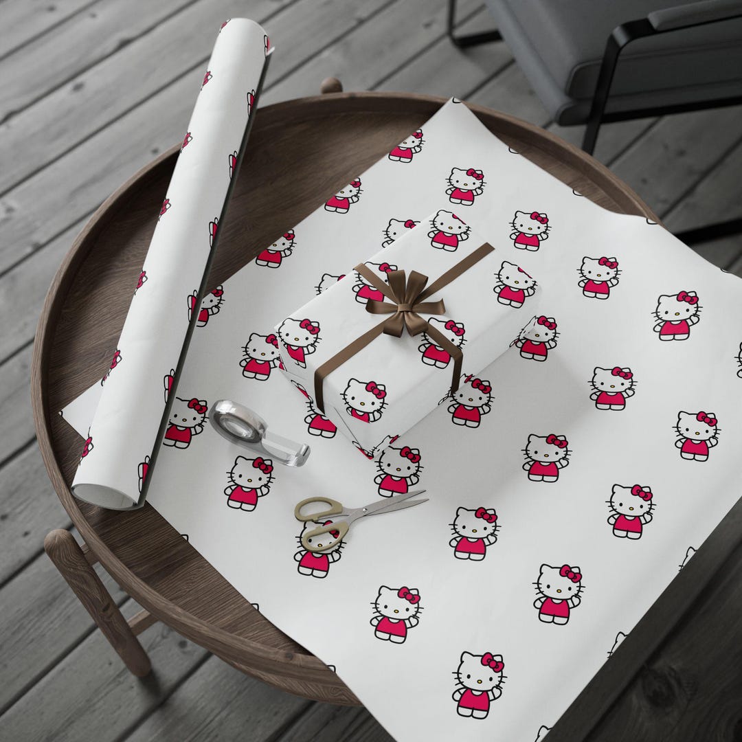 Classic Vintage Hello Kitty, Wrapping Paper , Vintage Gift Wrap, Pink ...