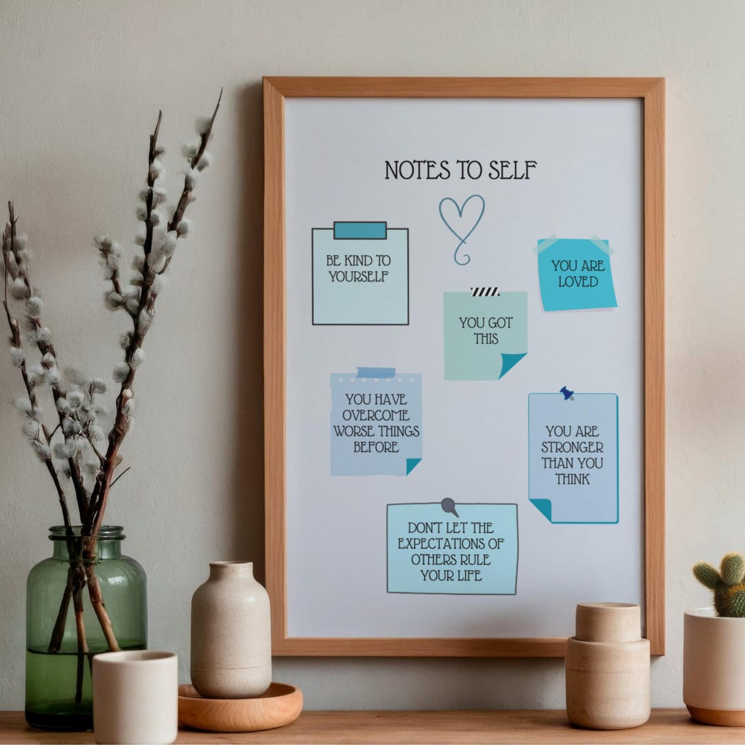 Custom Notes to Self Print Wall Art, Personalized Affirmations Poster ...