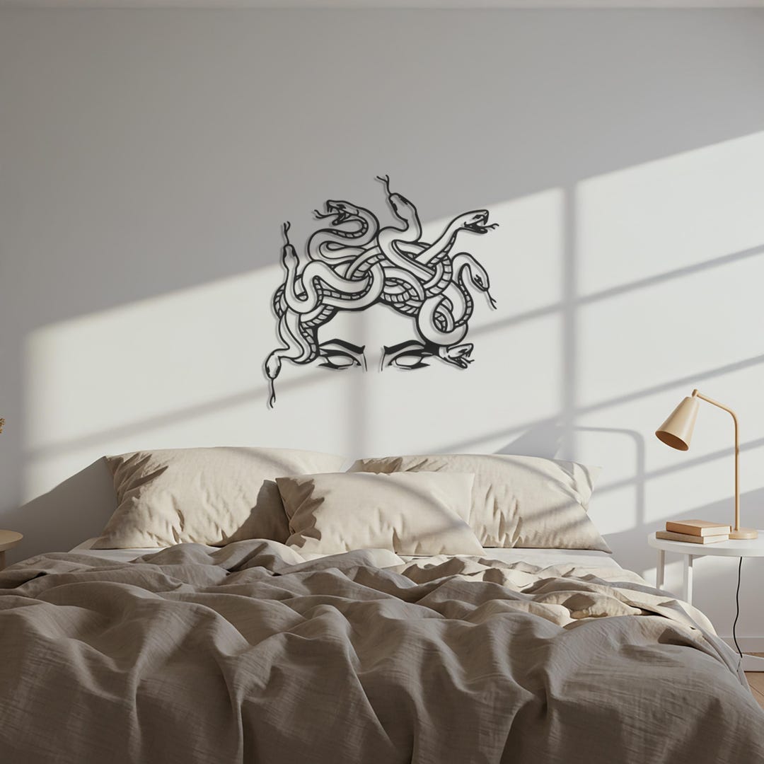 Medusa Metal Wall Art for Dark Academia Decor, Greek Mythology Gorgon ...