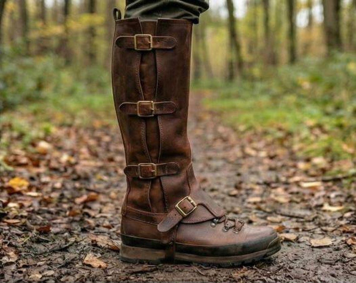 Handmade Leather Shoe Covers | Brown Gaiters for Cosplay | Steampunk ...