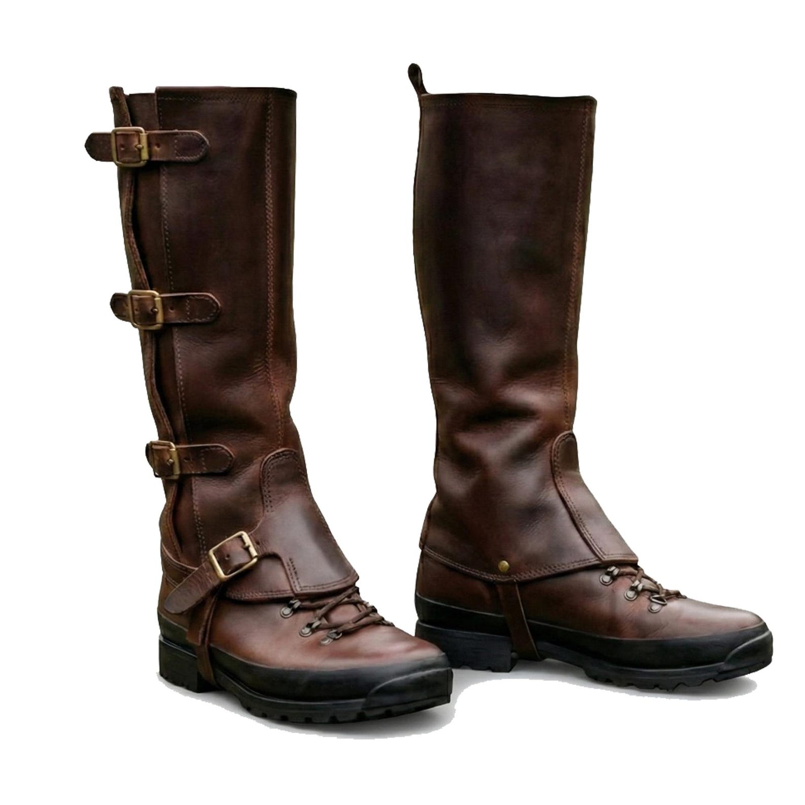 Handmade Leather Spats | Antique Brown Steampunk Boot Covers | Genuine ...