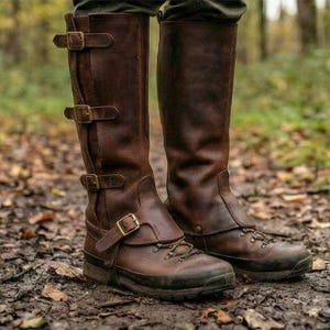 Handmade Leather Spats | Antique Brown Steampunk Boot Covers | Genuine ...