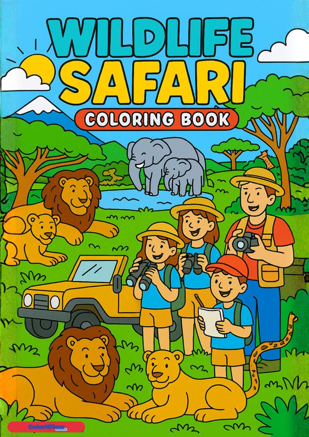 Wildlife Safari Coloring Book : STEM Adventure for Kids (ages 7-11 ...