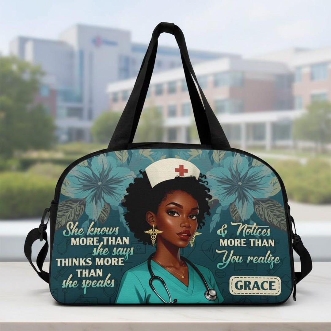 She Knows More Than She Says, Nurse Week Gift, Nurse Bag, Black Queen ...