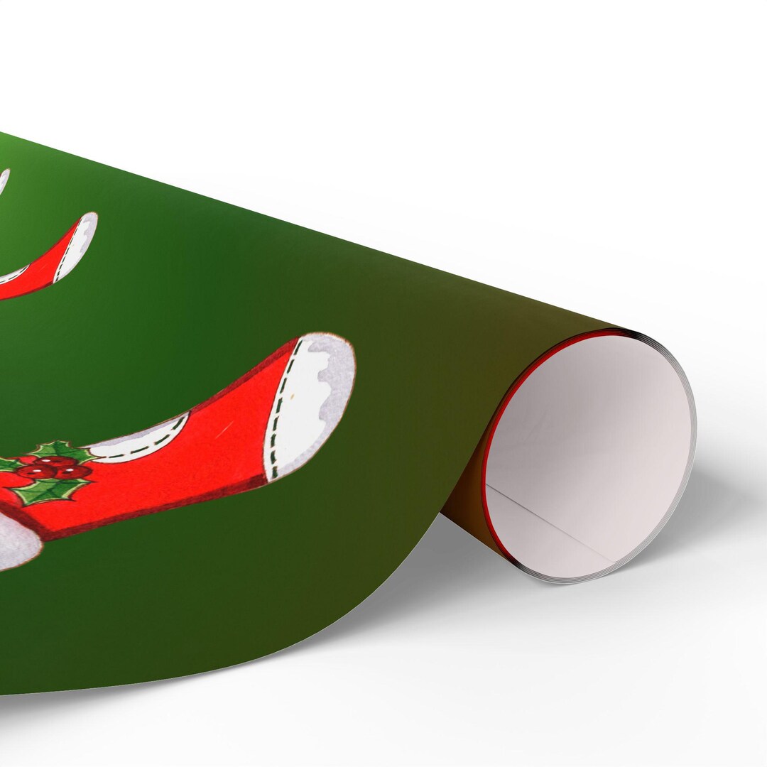 Christmas Stocking Pattern Wrapping Paper | Holiday Gift Wrap - Etsy