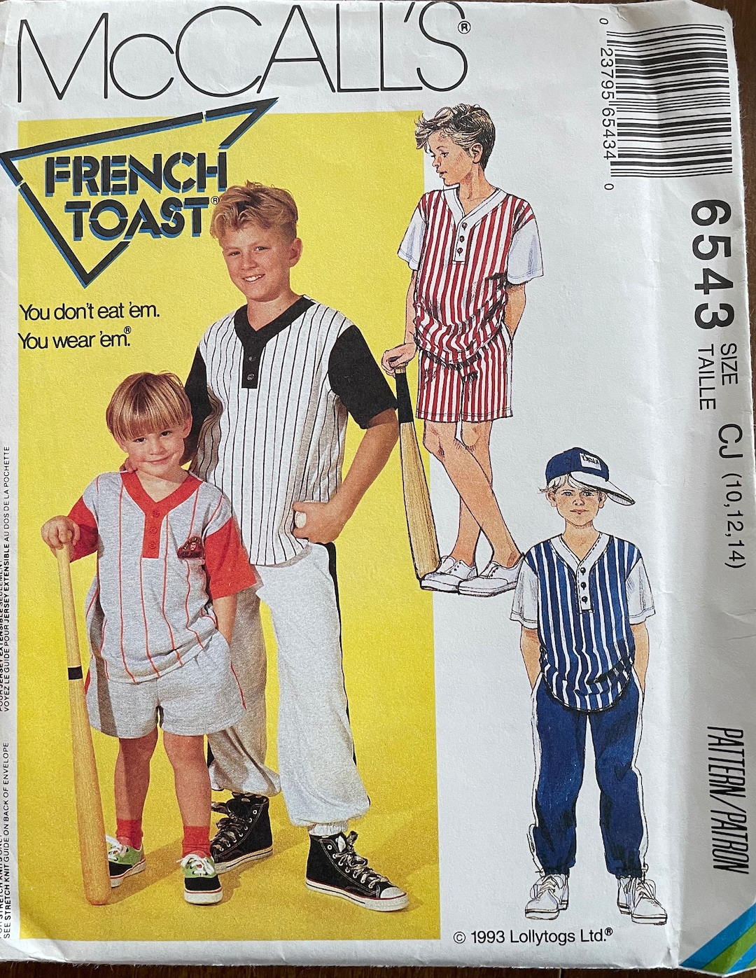 Mccall's 6543 Children's and Boys' Tops, Pants and Shorts Sewing ...