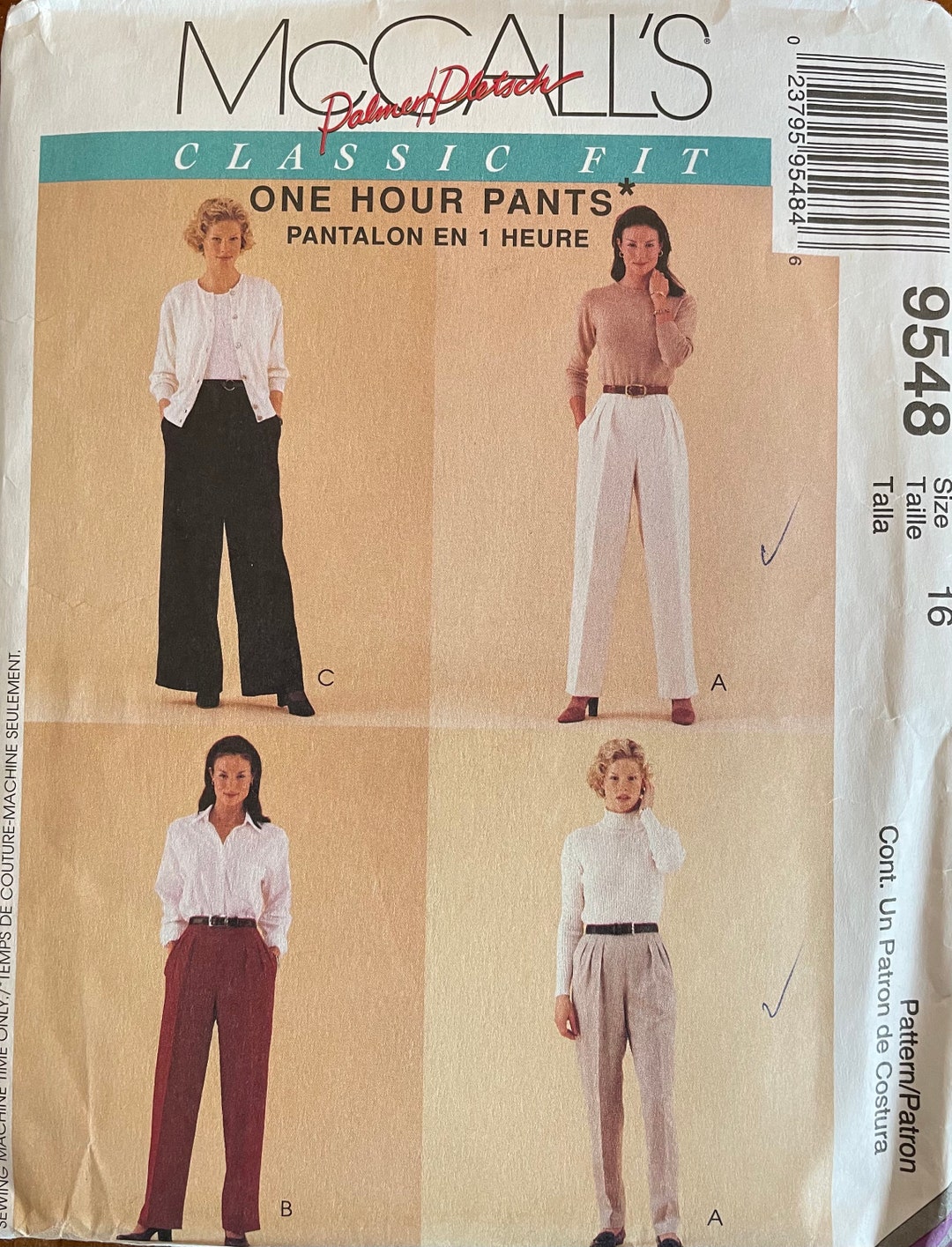 Mccall's 9548 Misses' Pull-on Pants Sewing Pattern, UNCUT, Size 16, Vintage Pattern, Palmer ...