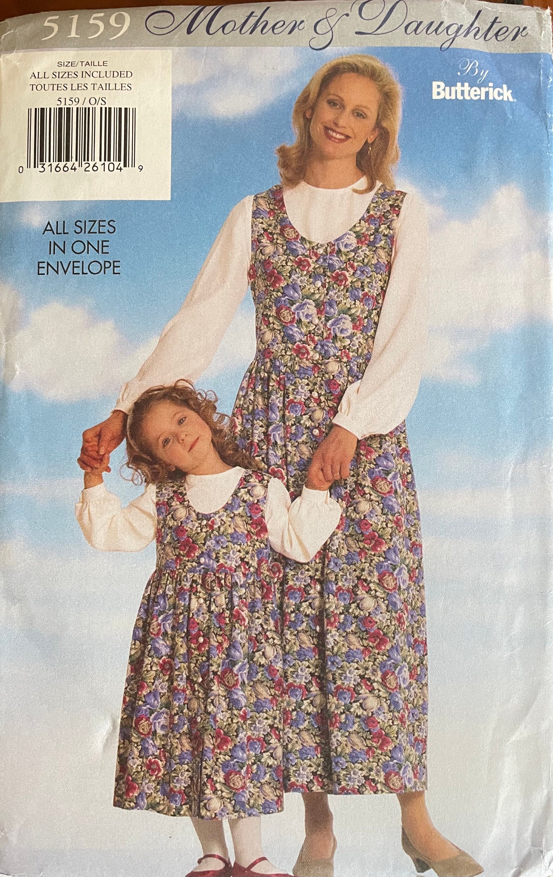 Butterick 5159 Mother and Daughter Misses'/childrens' Jumper and Top ...