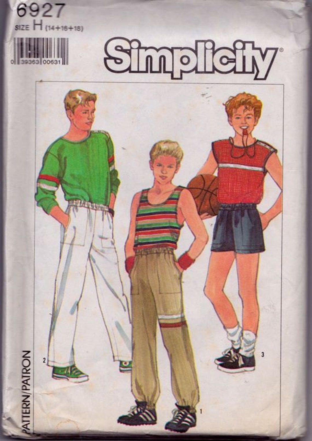 Simplicity 6927 Teen-boys' Easy-to-sew Pullover Top, Pull-on Pants or ...