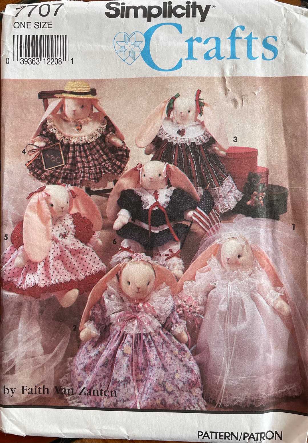 Simplicity Crafts 7707 Bunny With Seasonal Wardrobe Sewing Pattern ...