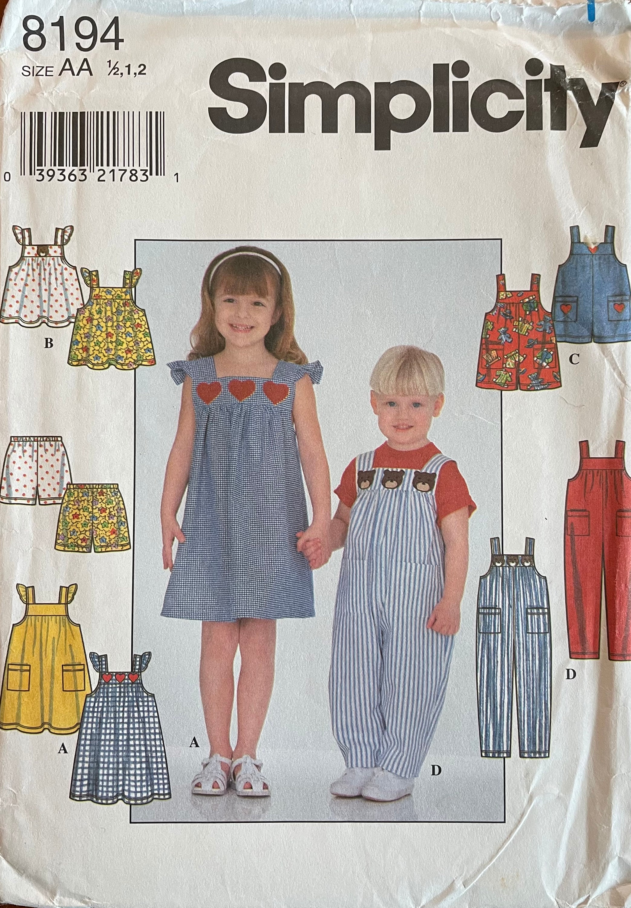 Simplicity 8194 Toddlers' and Child's Sundress or Jumper, Top, Romper ...
