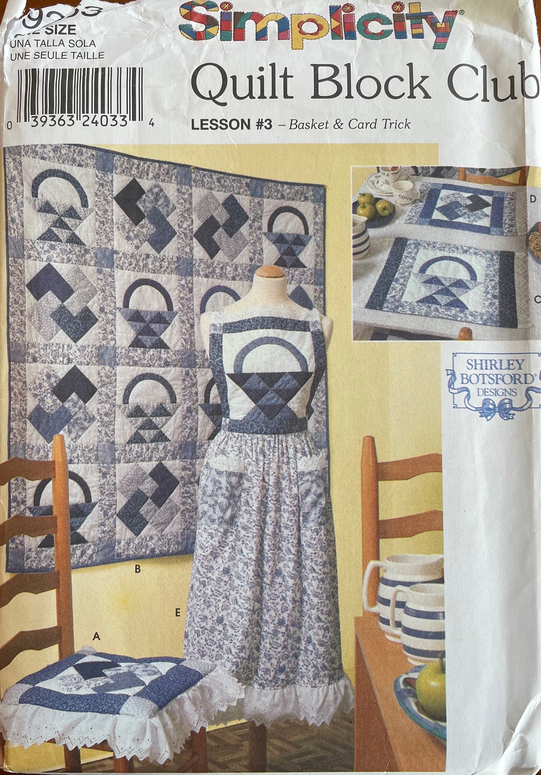 Simplicity 9253 Quilt Block Club Sewing Pattern, UNCUT, Lesson #3 ...