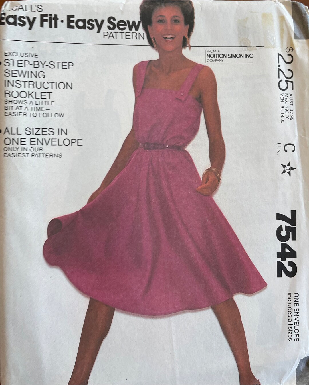 Mccall's 7542 Misses' Dress Sewing Pattern, UNCUT, Size All Sizes, 6-8 ...