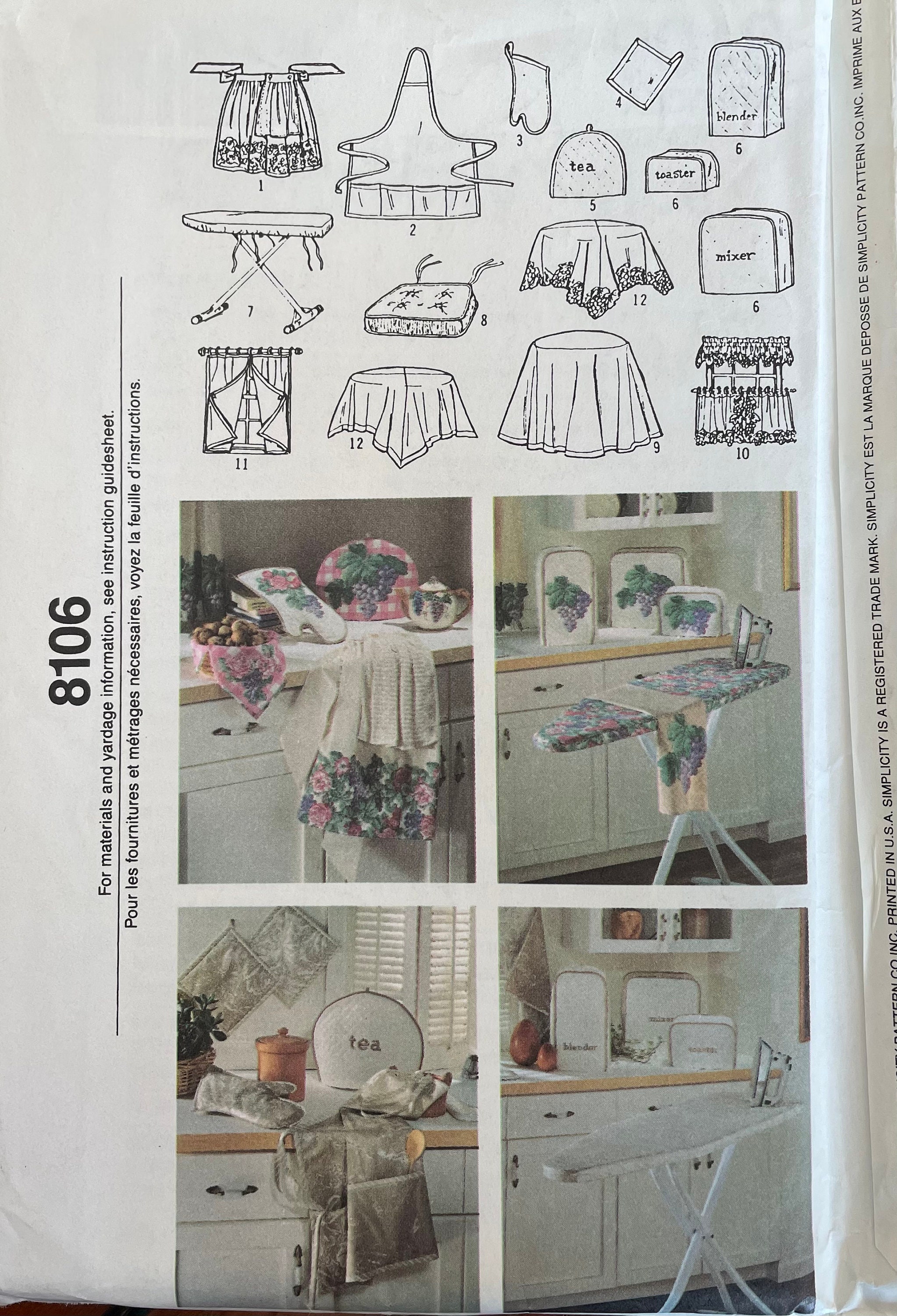 Simplicity House 8106 Kitchen Essentials Sewing Pattern, UNCUT, Apron ...