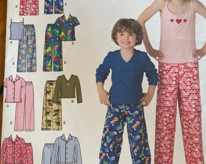 Simplicity 4339 Girls' and Boys' Loungewear Sewing Pattern, UNCUT, Size ...