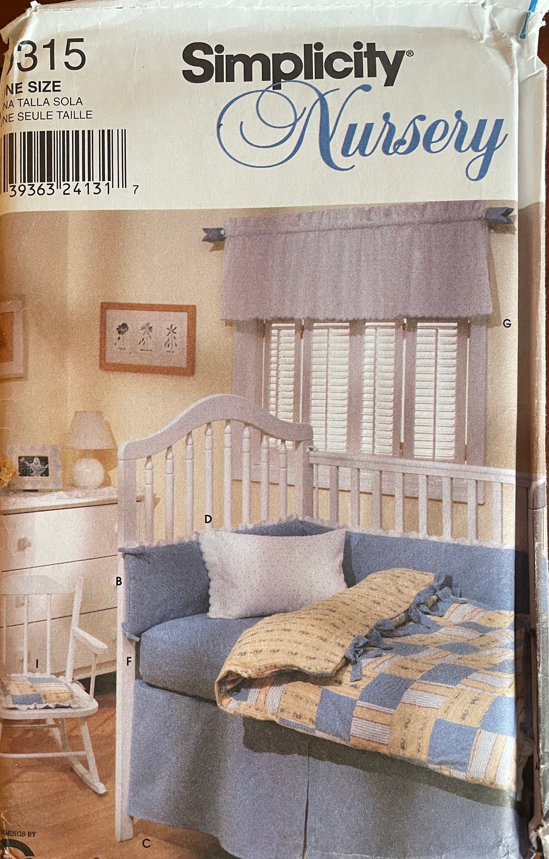 Simplicity 9315 Shabby Chic Nursery Sewing Pattern, UNCUT, Vintage ...