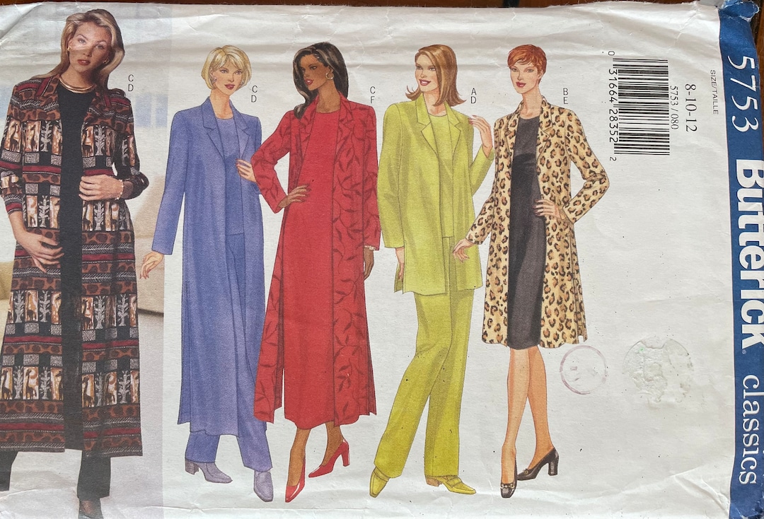 Butterick 5753 Misses'/misses' Petite Jacket, Duster, Dress, Top and ...