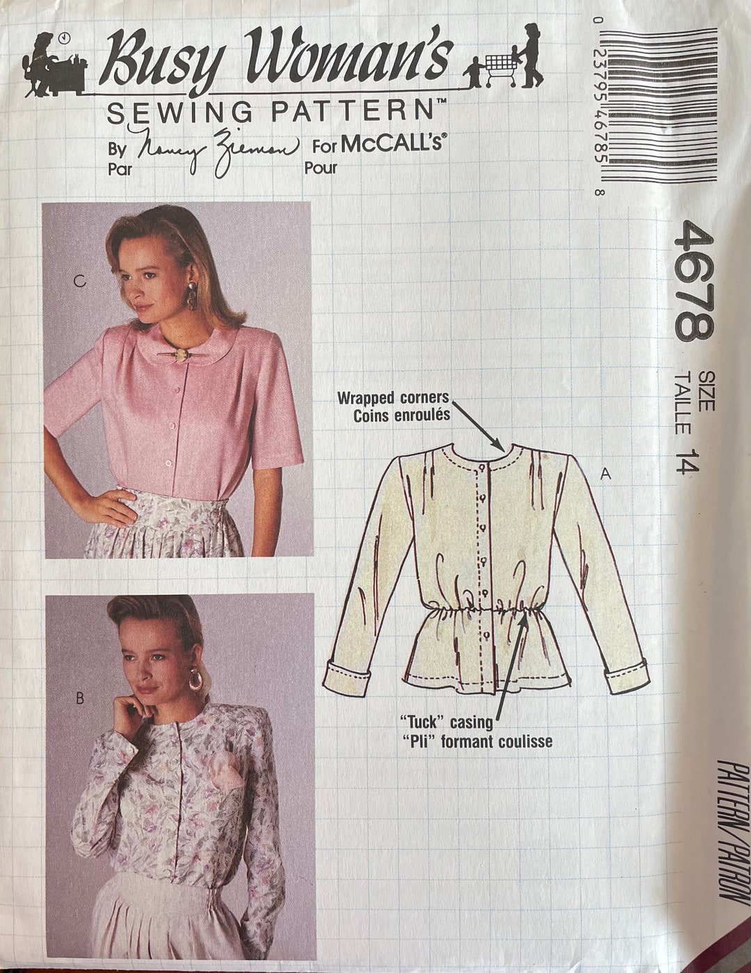 Mccall's 4678 Busy Woman's Sewing Pattern by Nancy Zieman Misses Blouse ...