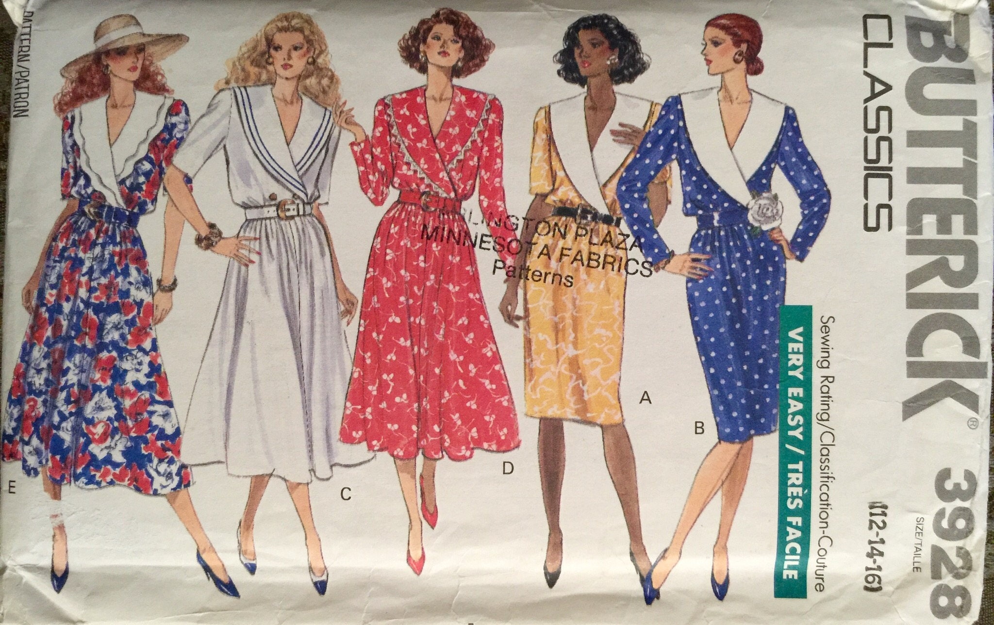 Butterick 3928, Size 12-14-16, Misses' Dress Pattern, UNCUT, Classic ...